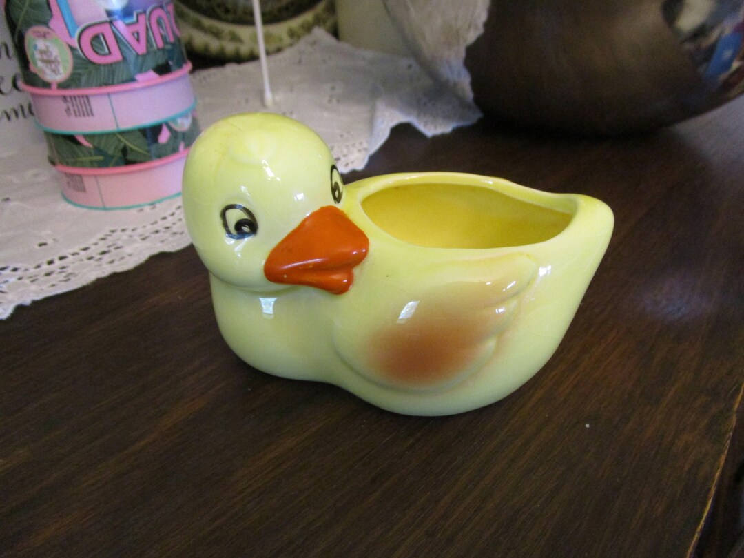 Vintage Darling Yellow Baby Duck Planter - Etsy