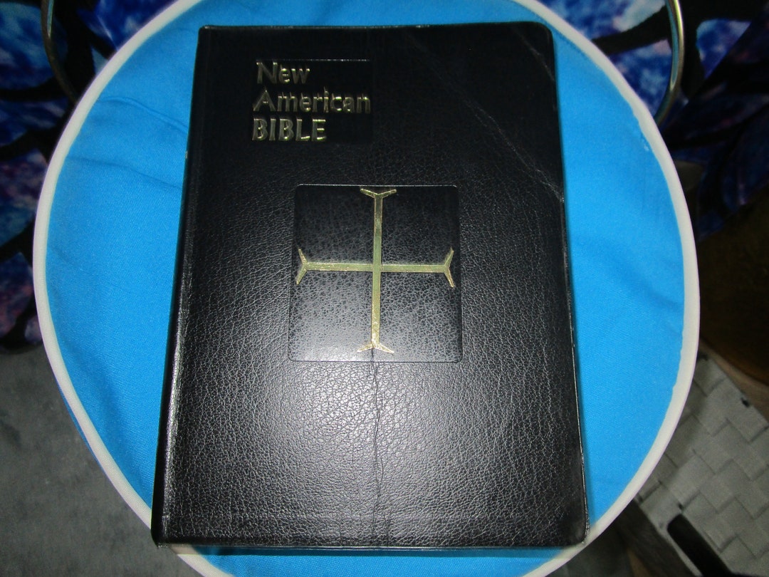 1992 Catholic New American Bible Black Leather Bible - Etsy