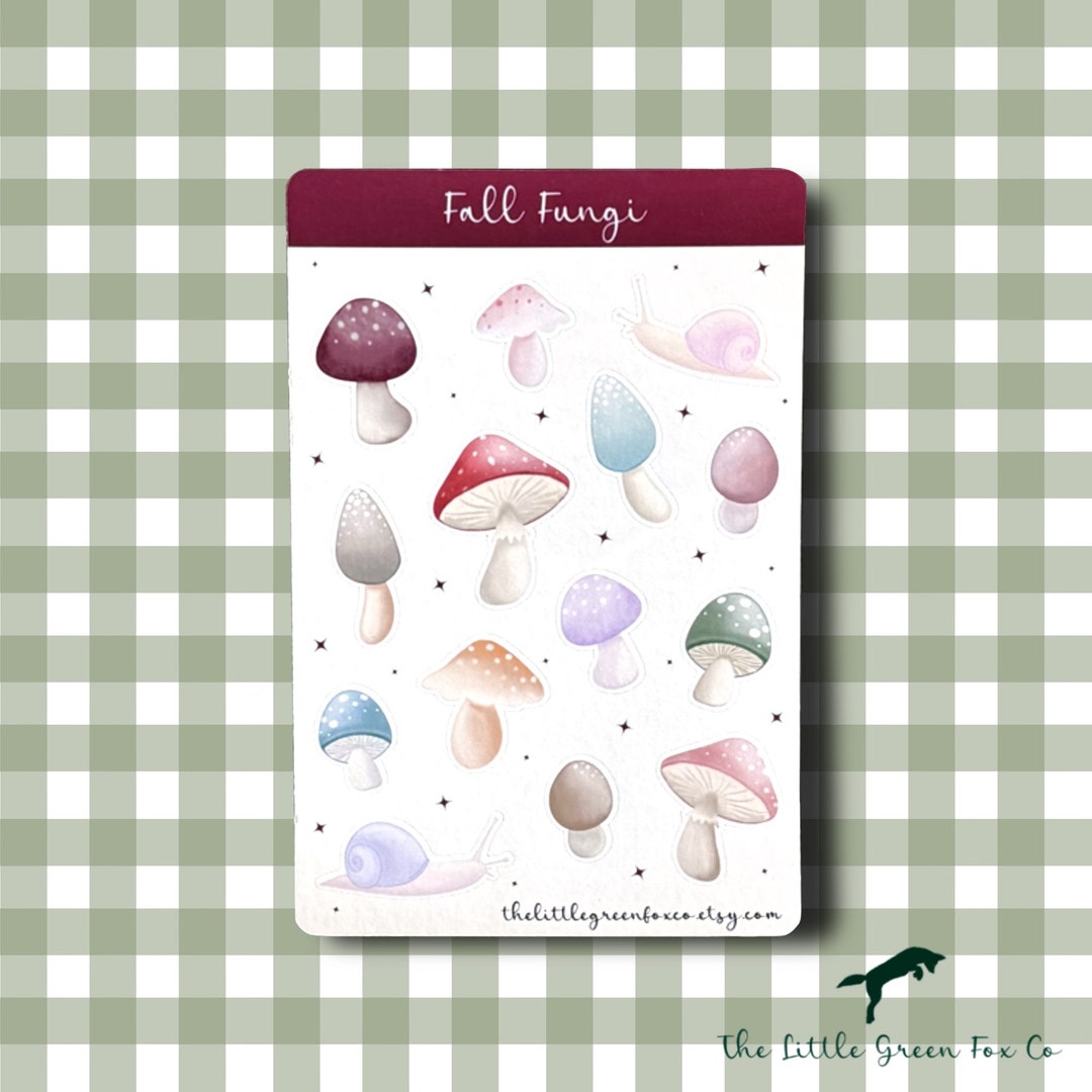 Fall Fungi Sticker Sheet Cosy Cottagecore Mushroom Stickers for ...