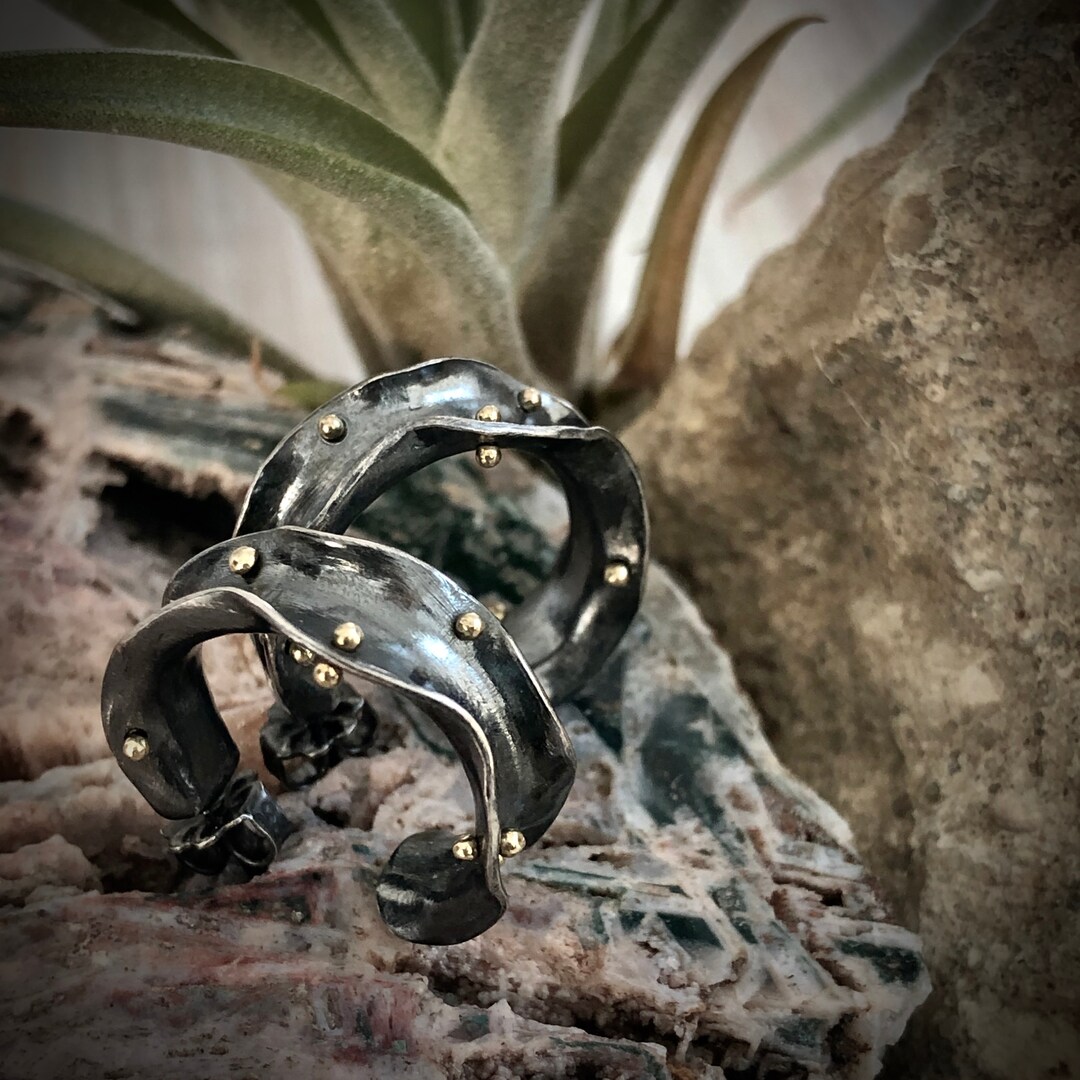 Organic Matter: Curvaceous Rivet Hoop Earrings - Etsy