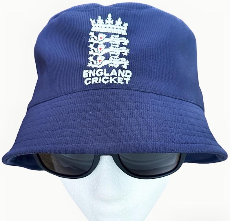 Navy Blue England Cricket Bucket Hat With 3 Lions for T20 ODI Matches ...
