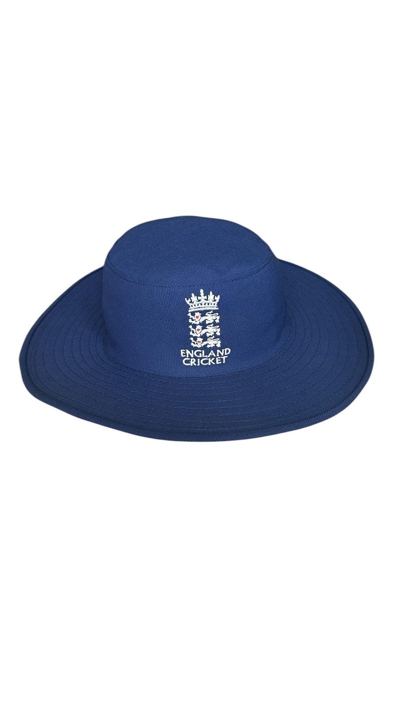 Navy Blue Wide Brim England Cricket Hat With Iconic 3 LIONS Emblem ...