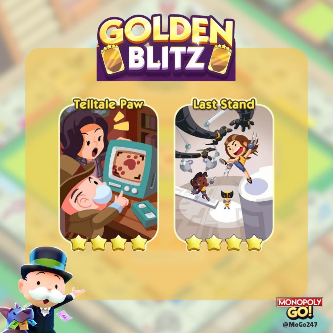 Golden Blitz 4 Star Gold Sticker Telltale Paw or Last Stand please Read ...