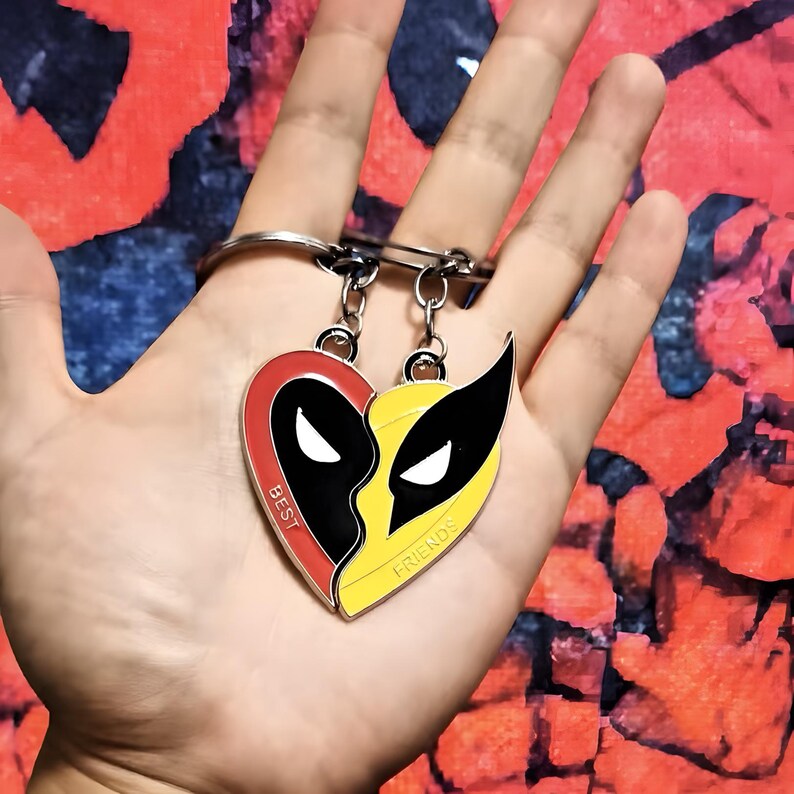 Deadpool Wolverine Best Friend Metal Keychain, Fandom Keychain, Cosplay ...