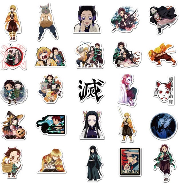 Demon Slayer Anime 50 Sticker Pack custom Made - Etsy
