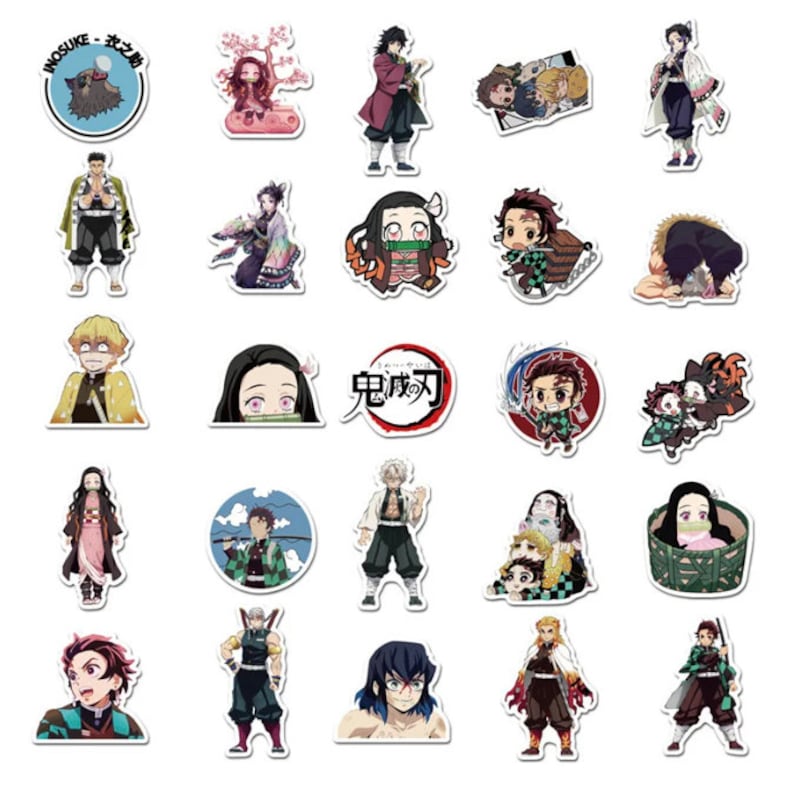 Demon Slayer Anime 50 Sticker Pack custom Made - Etsy