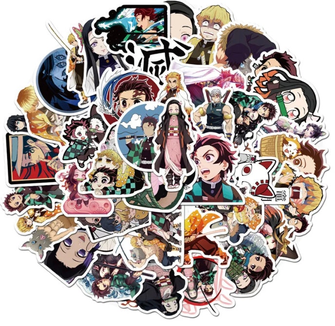 Demon Slayer Anime 50 Sticker Pack custom Made - Etsy