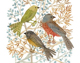 LARGE Barn Owl Print Bird Art Watercolor Birds Woodland | Etsy