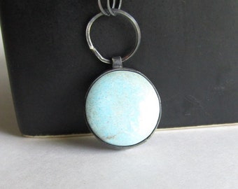 Alacron Turquoise Charm Necklace Hand Stamped Turquoise | Etsy