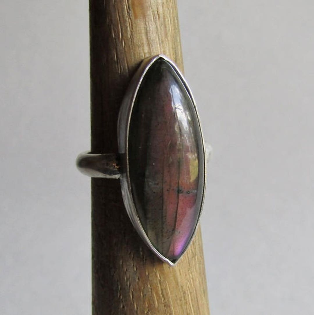 Purple Labradorite Ring - Size 7.5 - Marquise Cut Ring - Etsy