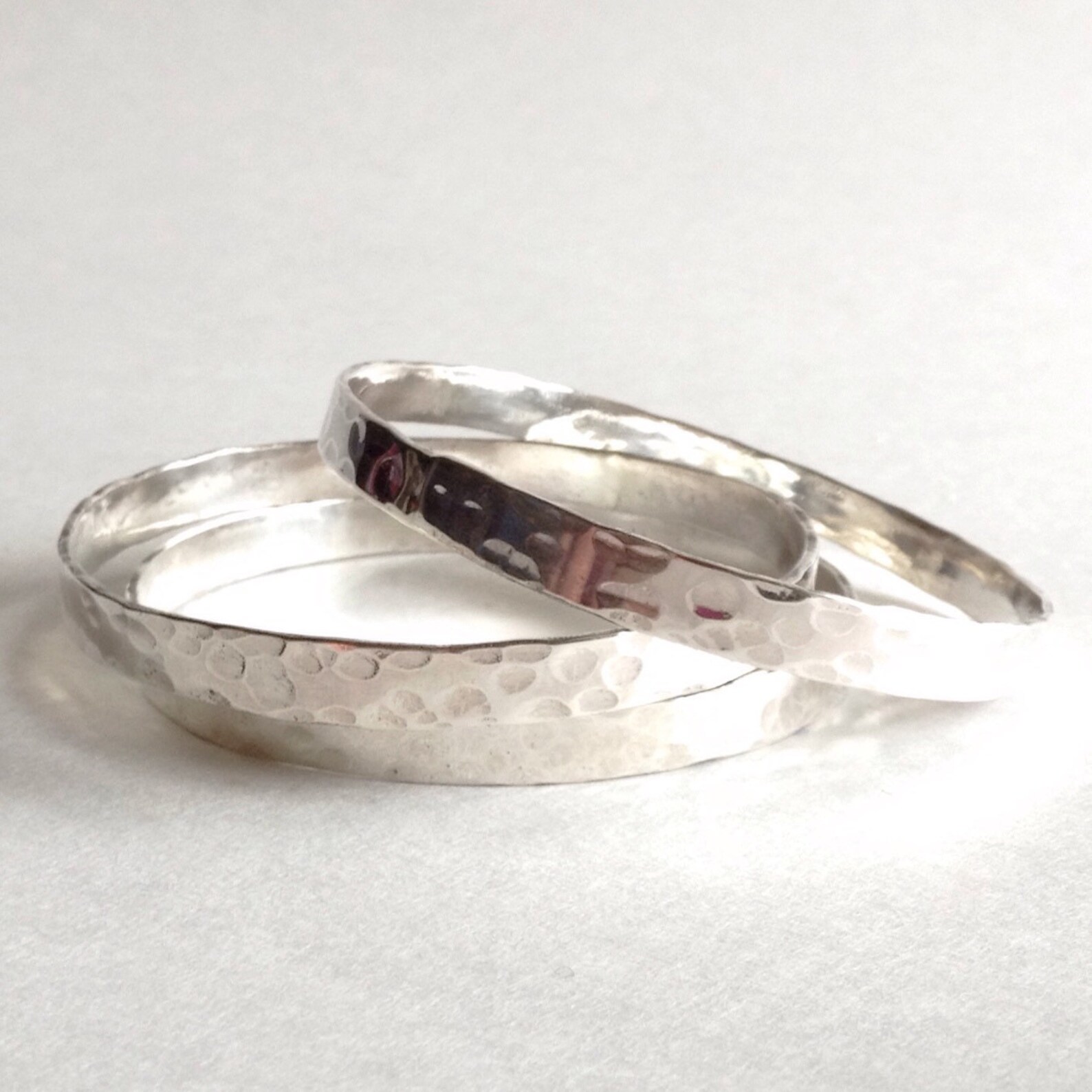 Hammered Sterling Silver Bangle Bracelet Single Bangle - Etsy