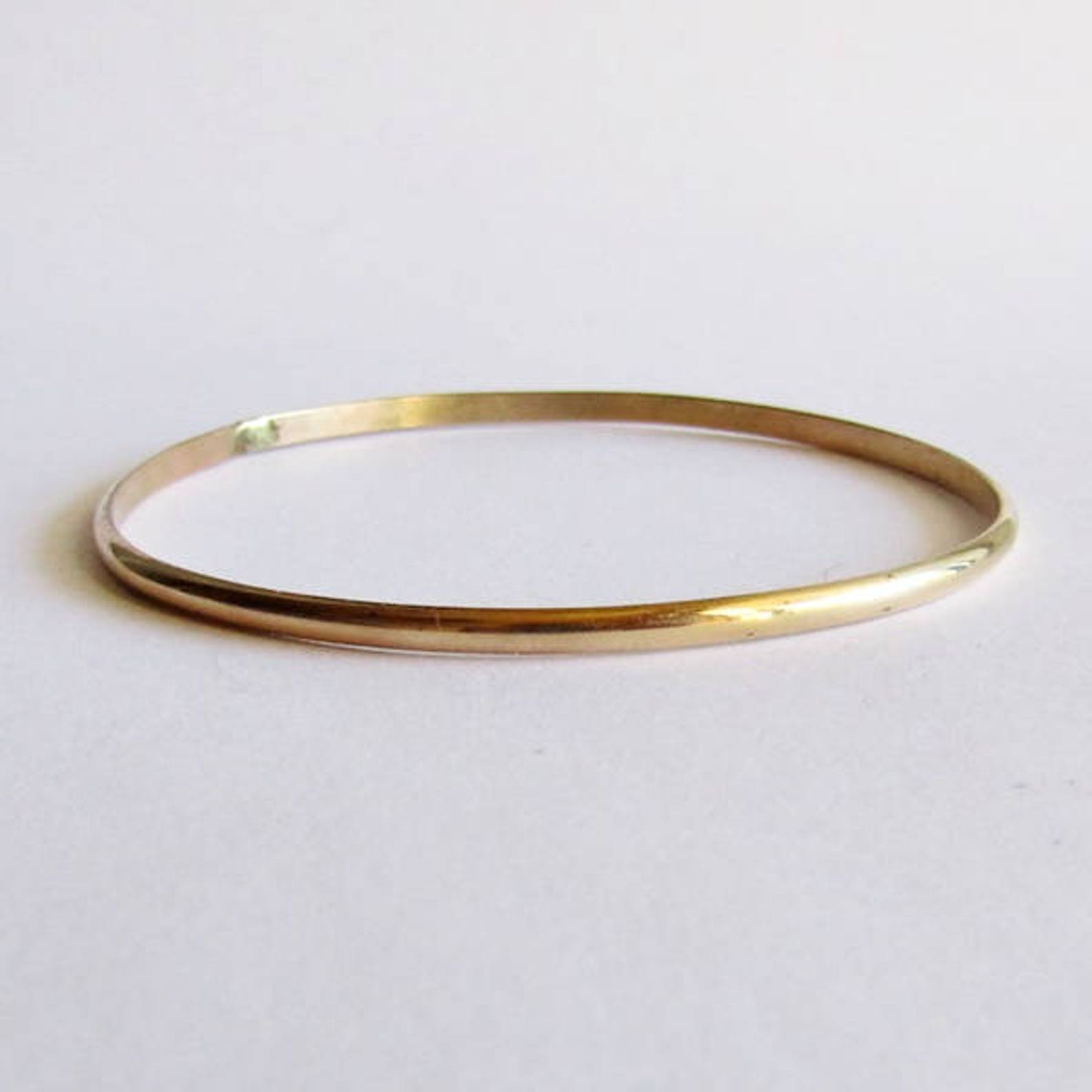 14 Karat Gold Bangle Bracelet 14 K Gold Bracelet Solid - Etsy