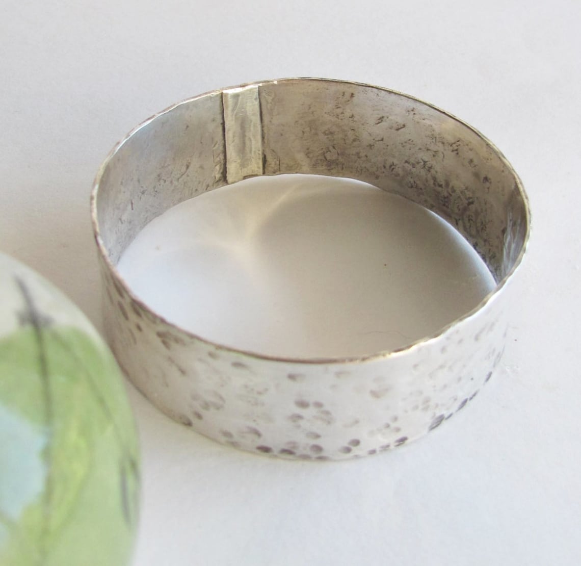 Wide Sterling Silver Bangle Bracelet Hammered Silver - Etsy