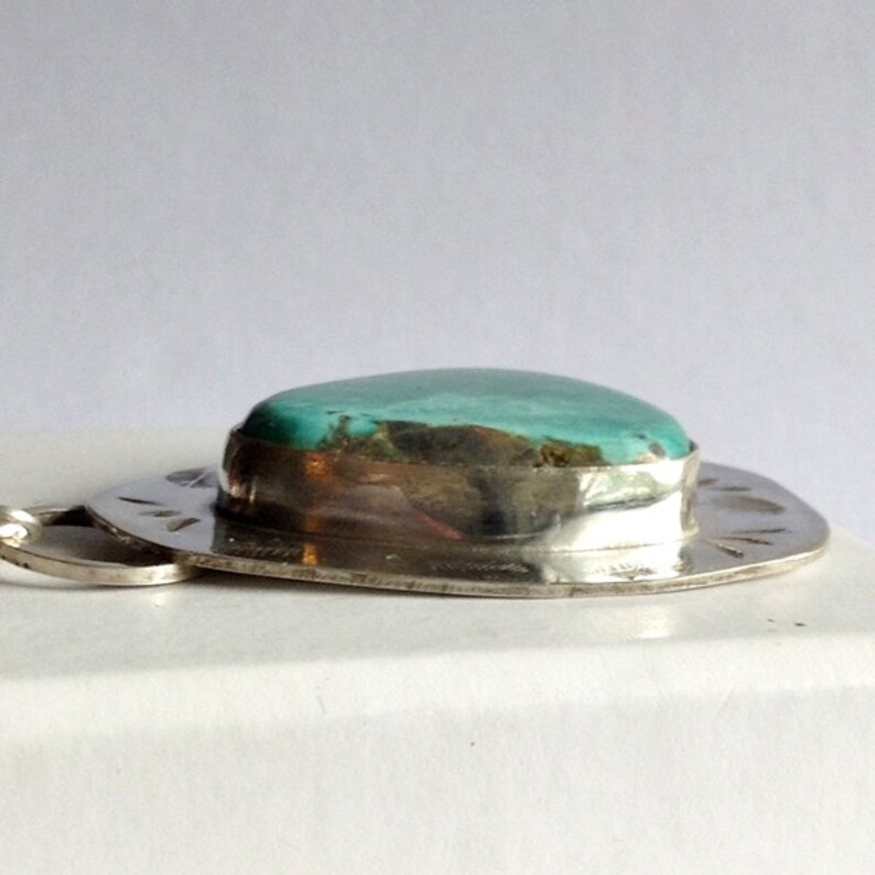 Fox Mine Turquoise Necklace Hand Stamped Necklace Turquoise Jewelry ...