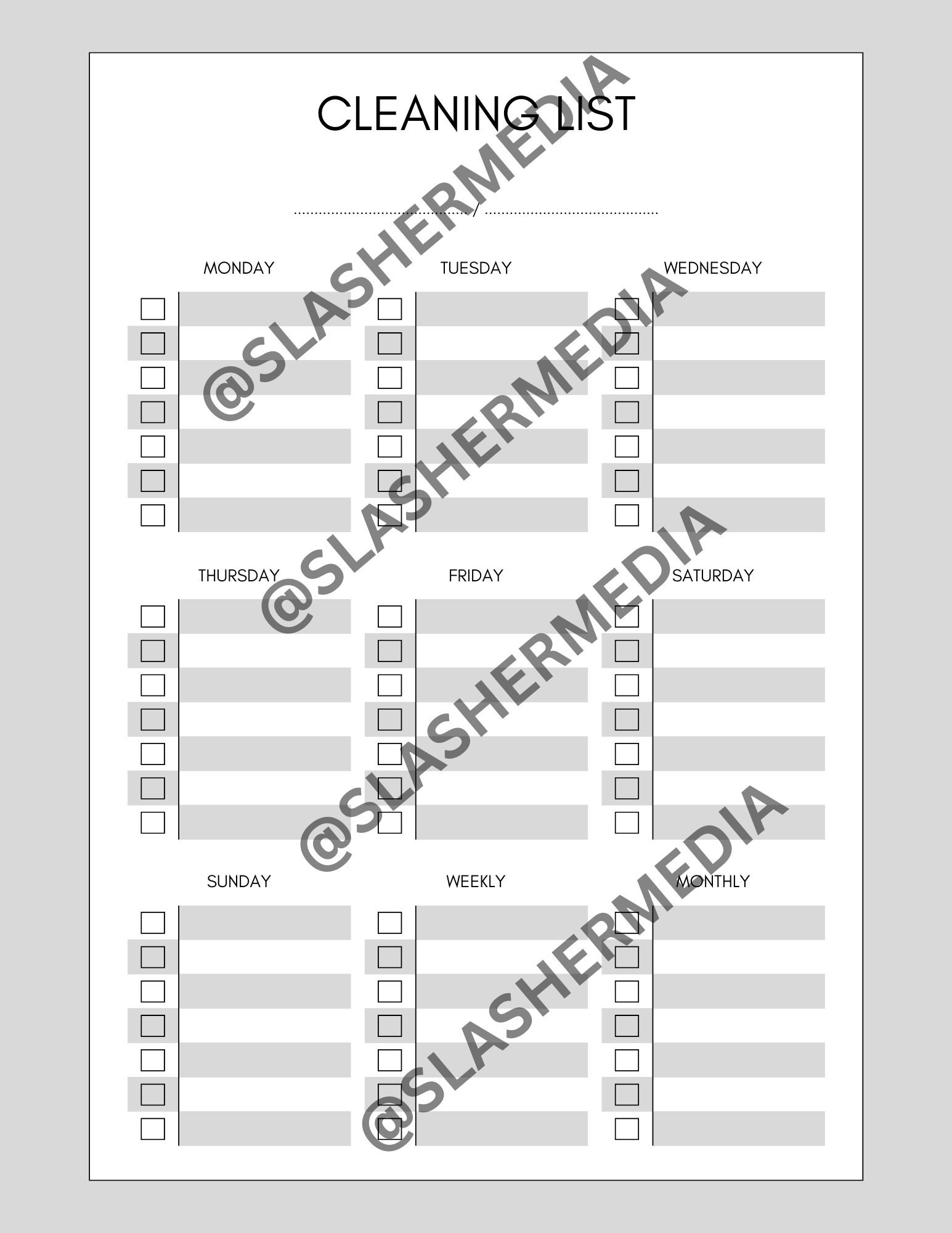 Printable Cleaning List - Etsy