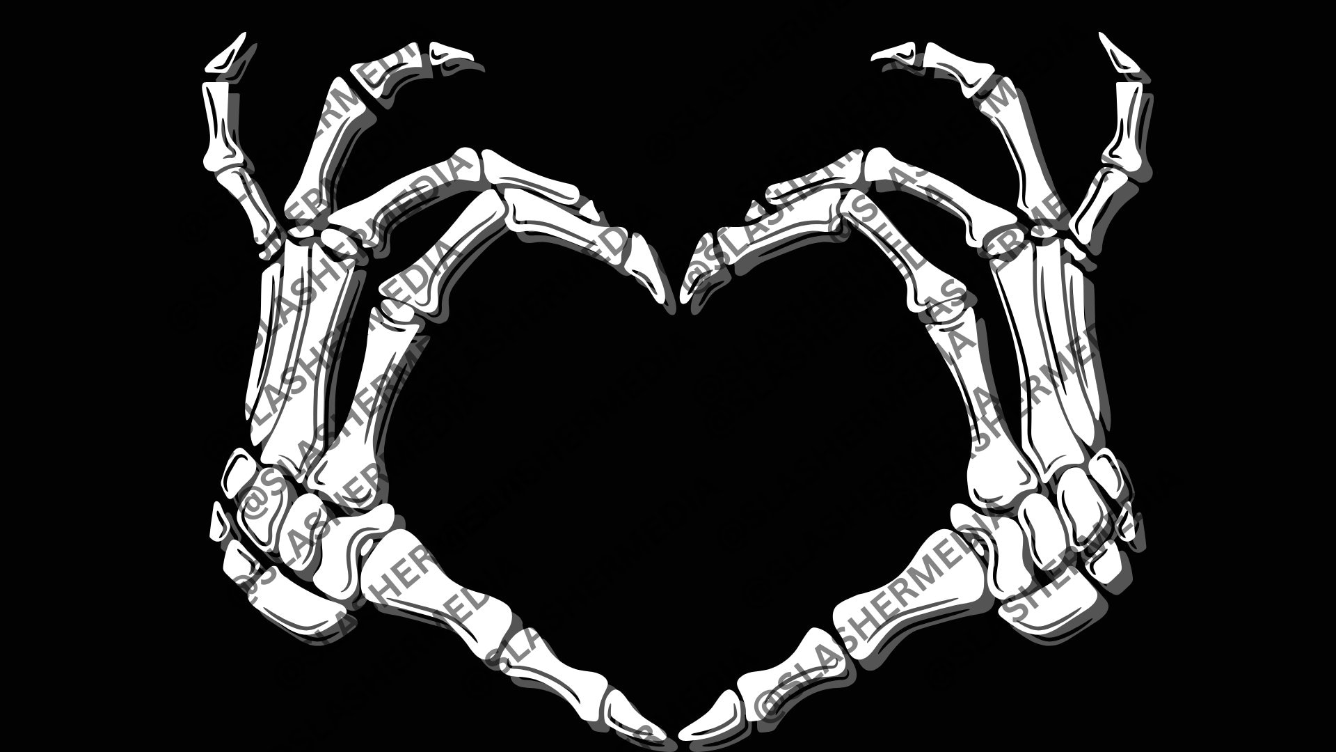 Skeleton Heart Hands Desktop Wallpaper - Etsy