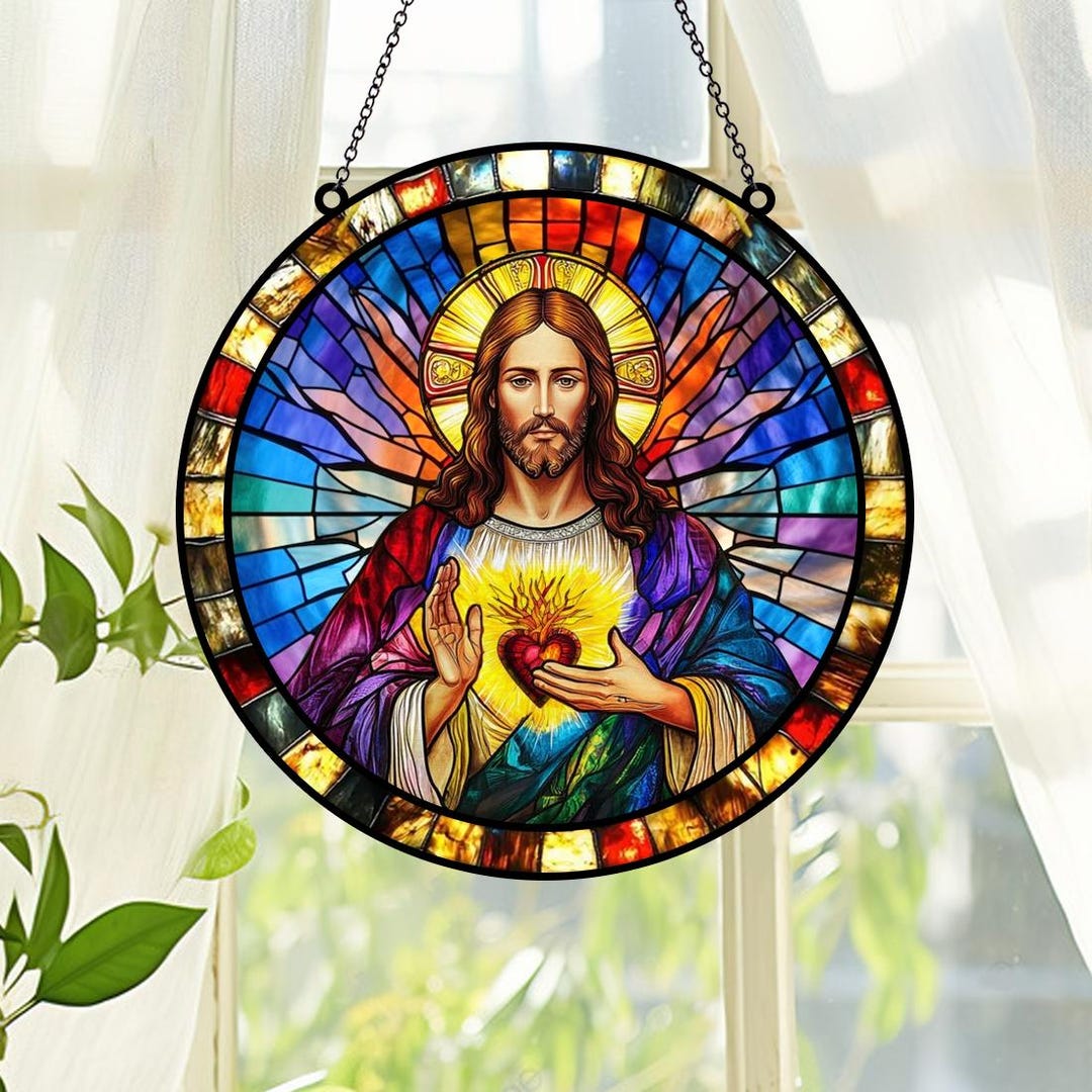 Heart of the Nativity personalized Window Hanging Suncatcher Ornament ...