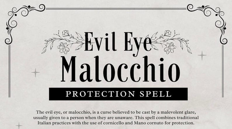 Reversing the Evil Eye/malocchio - Etsy