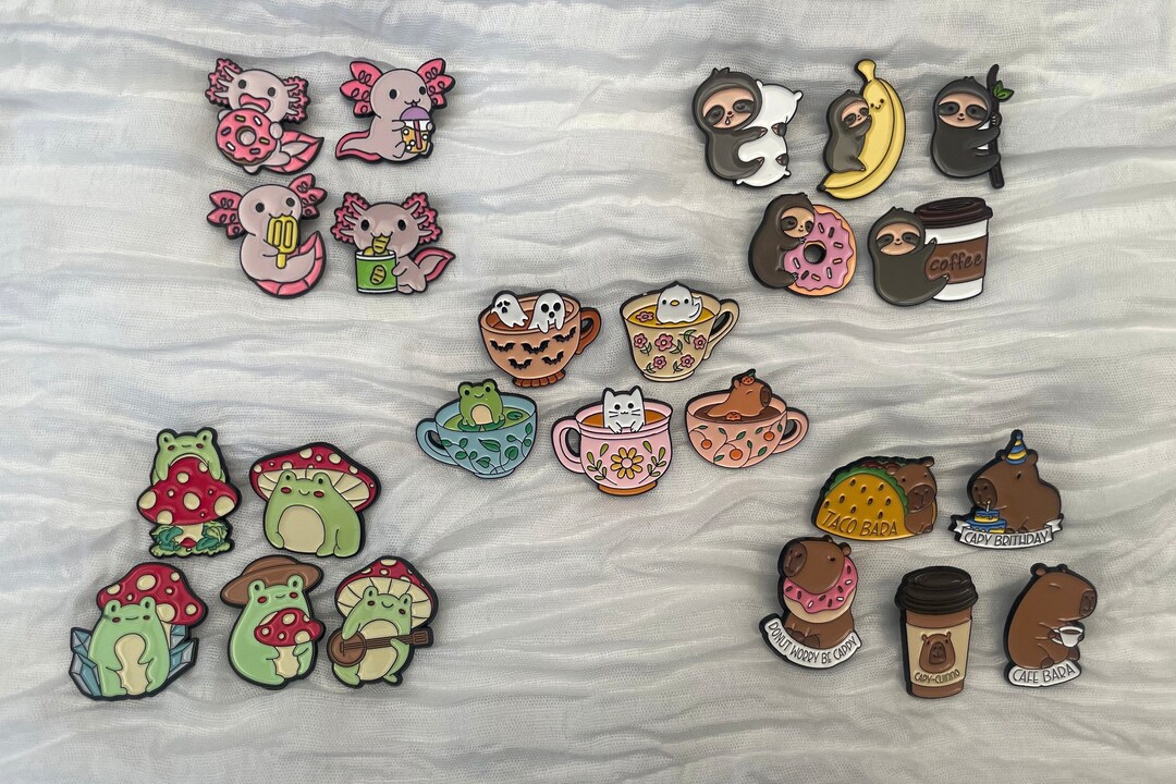 Cute Animal Enamel Metal Pin Badge Sets - Etsy