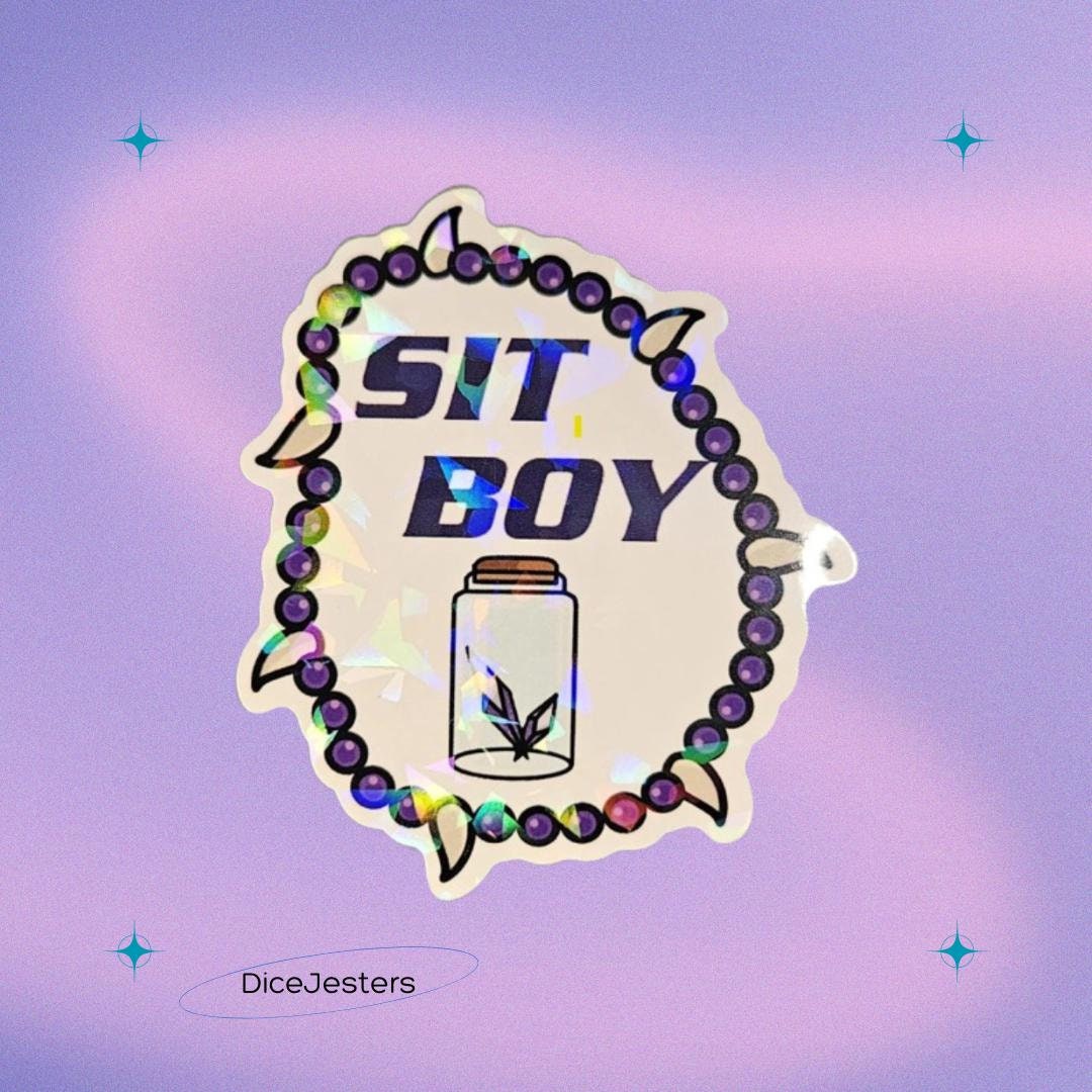 Holographic Sit Boy Sticker | Holographic Sticker | Anime Sticker ...