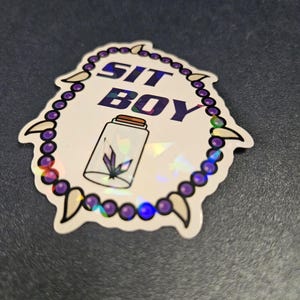 Holographic Sit Boy Sticker | Holographic Sticker | Anime Sticker ...