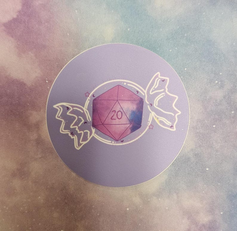 Candy Dice Sticker | D20 Sticker | Candy Sticker | Circle Sticker ...
