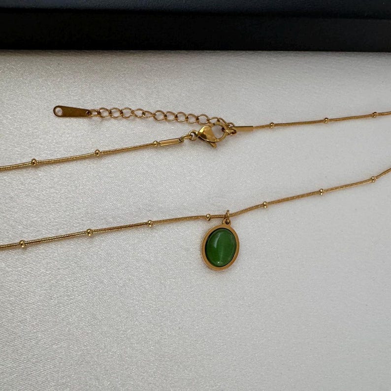 Green Crystal Pendant Necklace for Women - Etsy