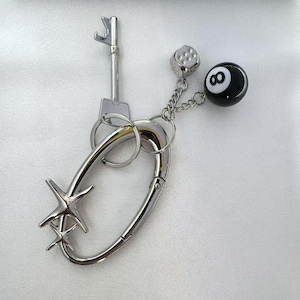 8 Ball Keychain Key Ring Car Key Pants Chain for Men Women,bag Charm ...