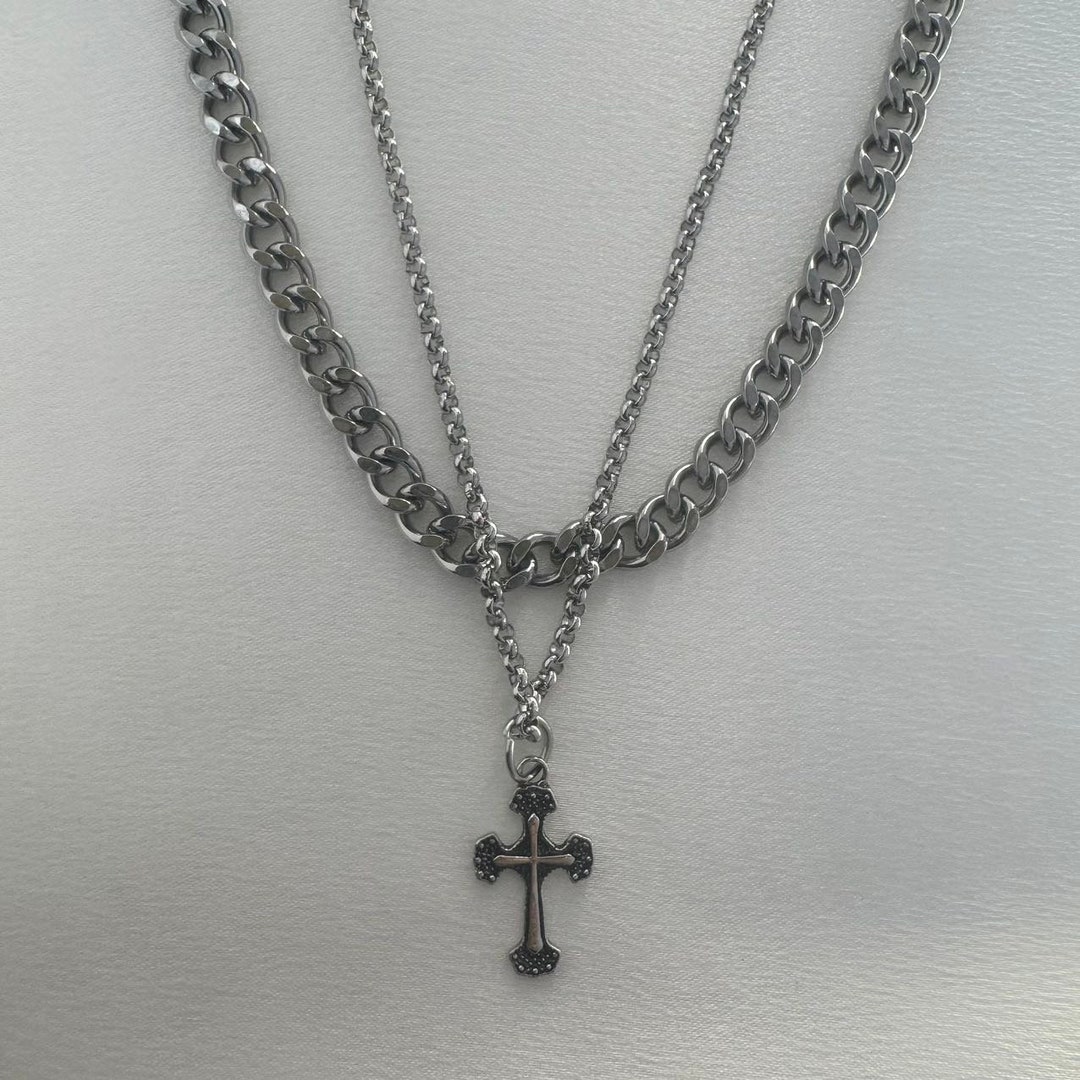Cross Pendant Necklace for Men Women Streetwear Punk Hip Hop Unisex ...