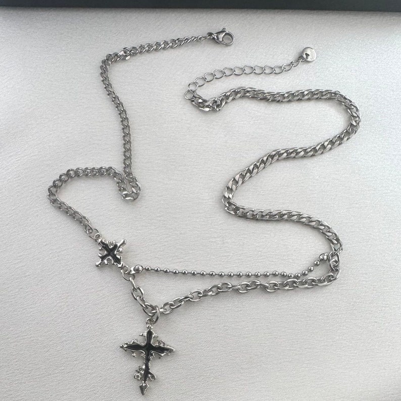 Cross Pendant Necklace for Men Women Streetwear Punk Hip Hop Unisex ...