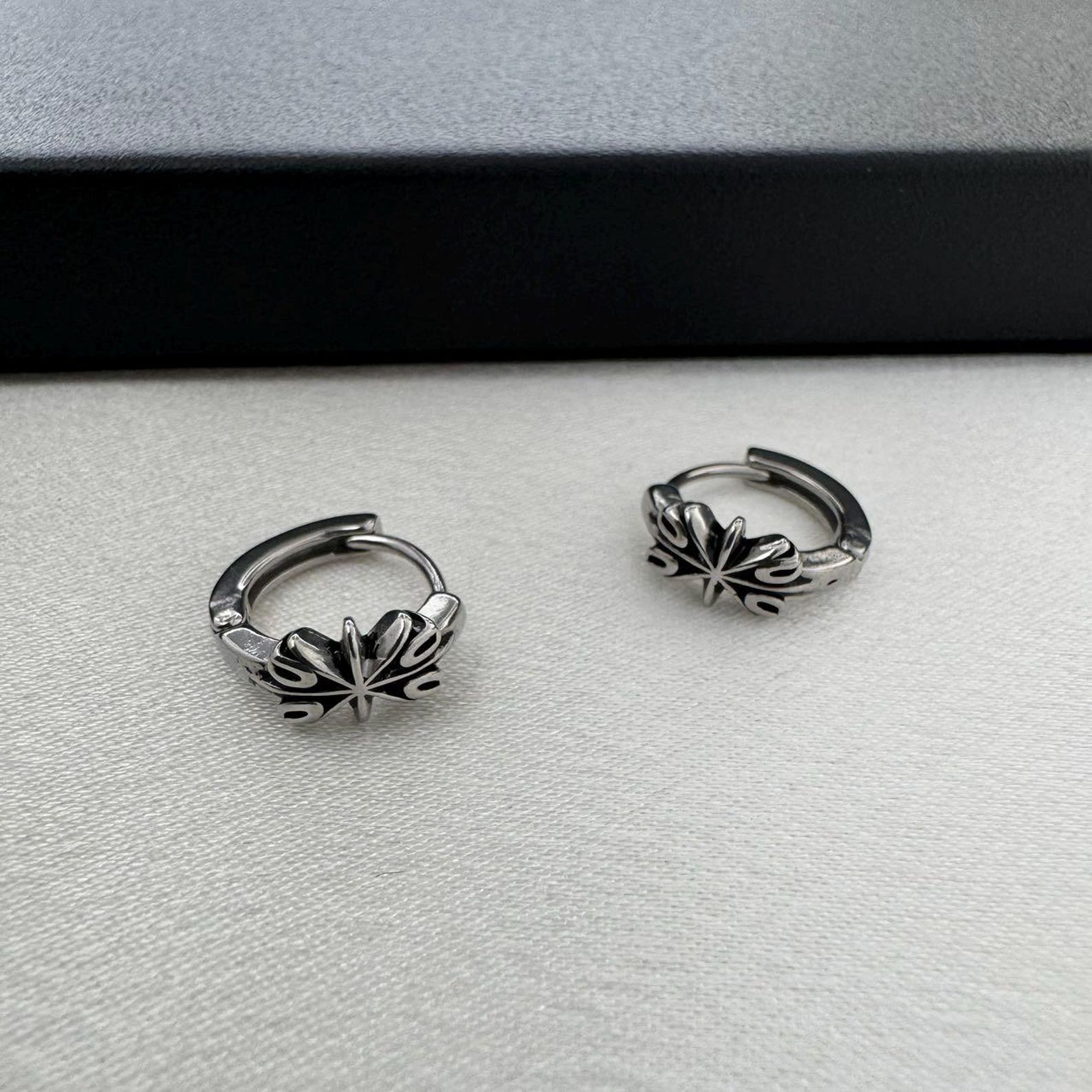 15mm Cross Hoop Earrings for Men Women,streetwear Punk Hip Hop Unisex ...