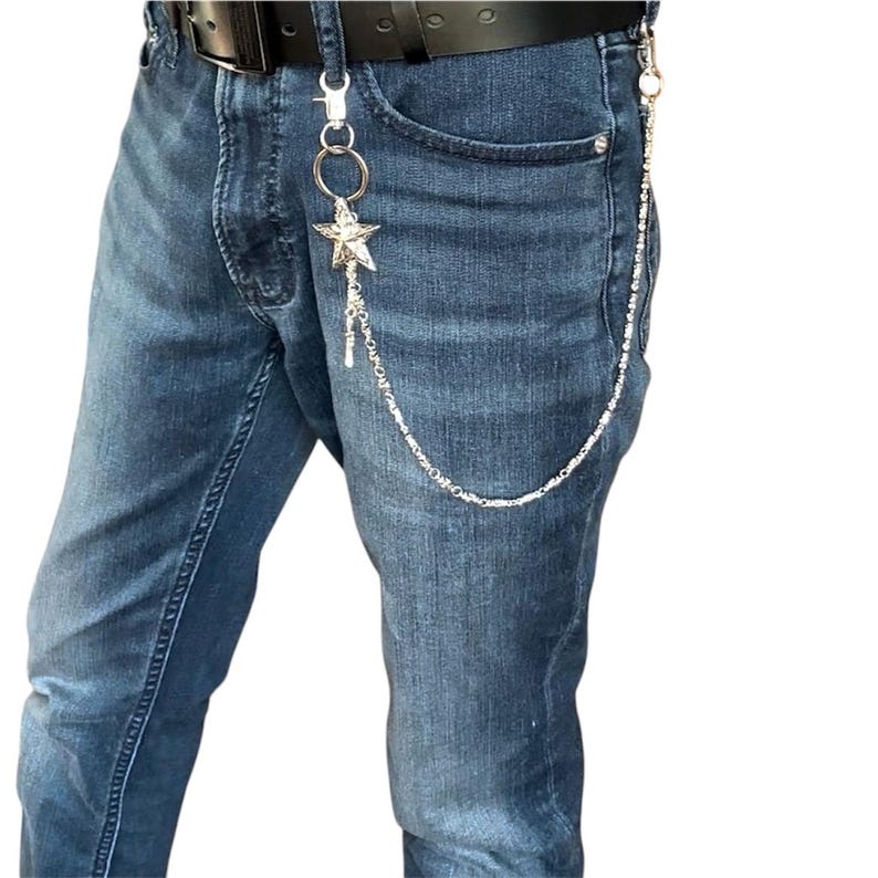 Pentagram Star Cross Pants Chain for Men Women,jeans Chain,keys Chain ...