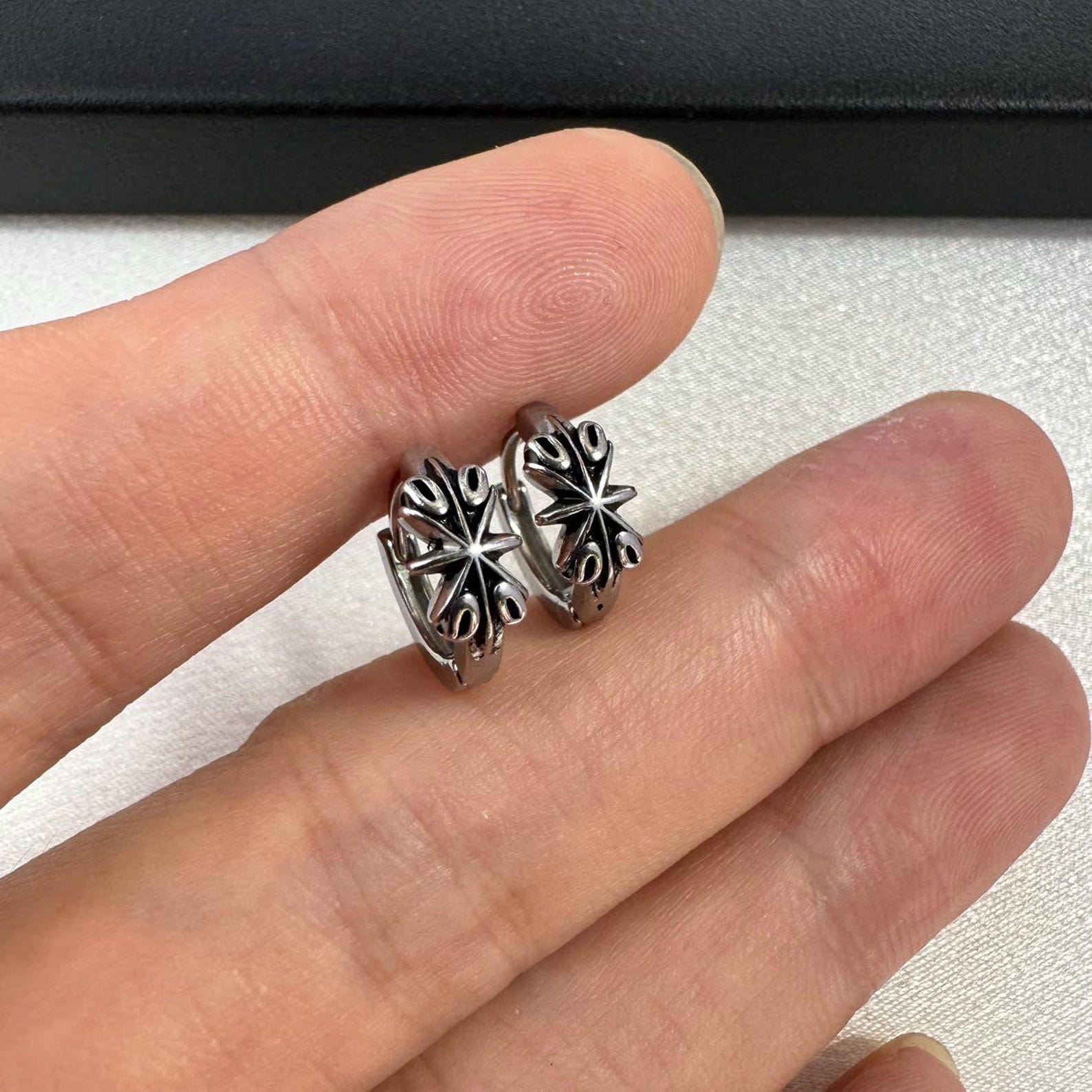 15mm Cross Hoop Earrings for Men Women,streetwear Punk Hip Hop Unisex ...