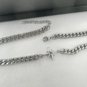 Star Link Chain Necklace for Men Women Streetwear Punk Hip Hop Unisex ...