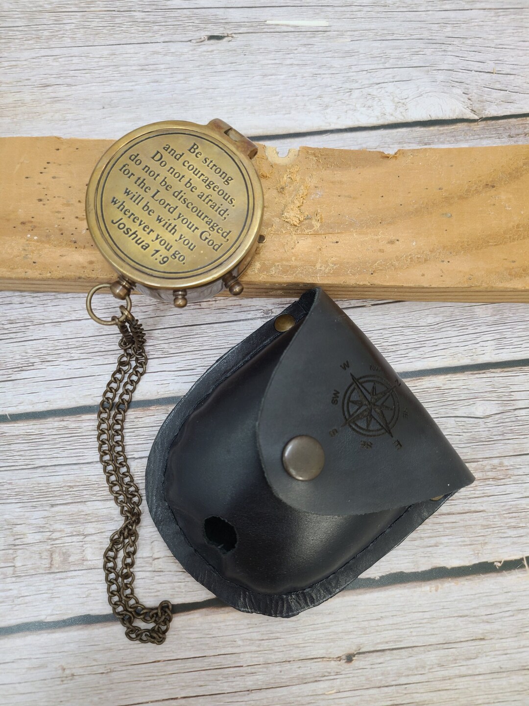 Antique Compass, Compass in Leather Pouch, Engraved Compass, Vintage ...