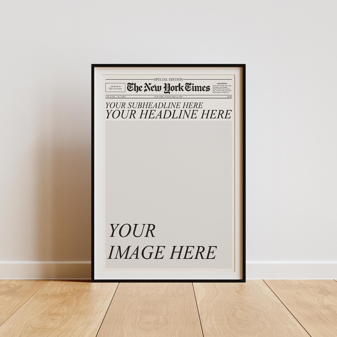 Personalized Newspaper Print | Custom News Poster | Digital Download ...