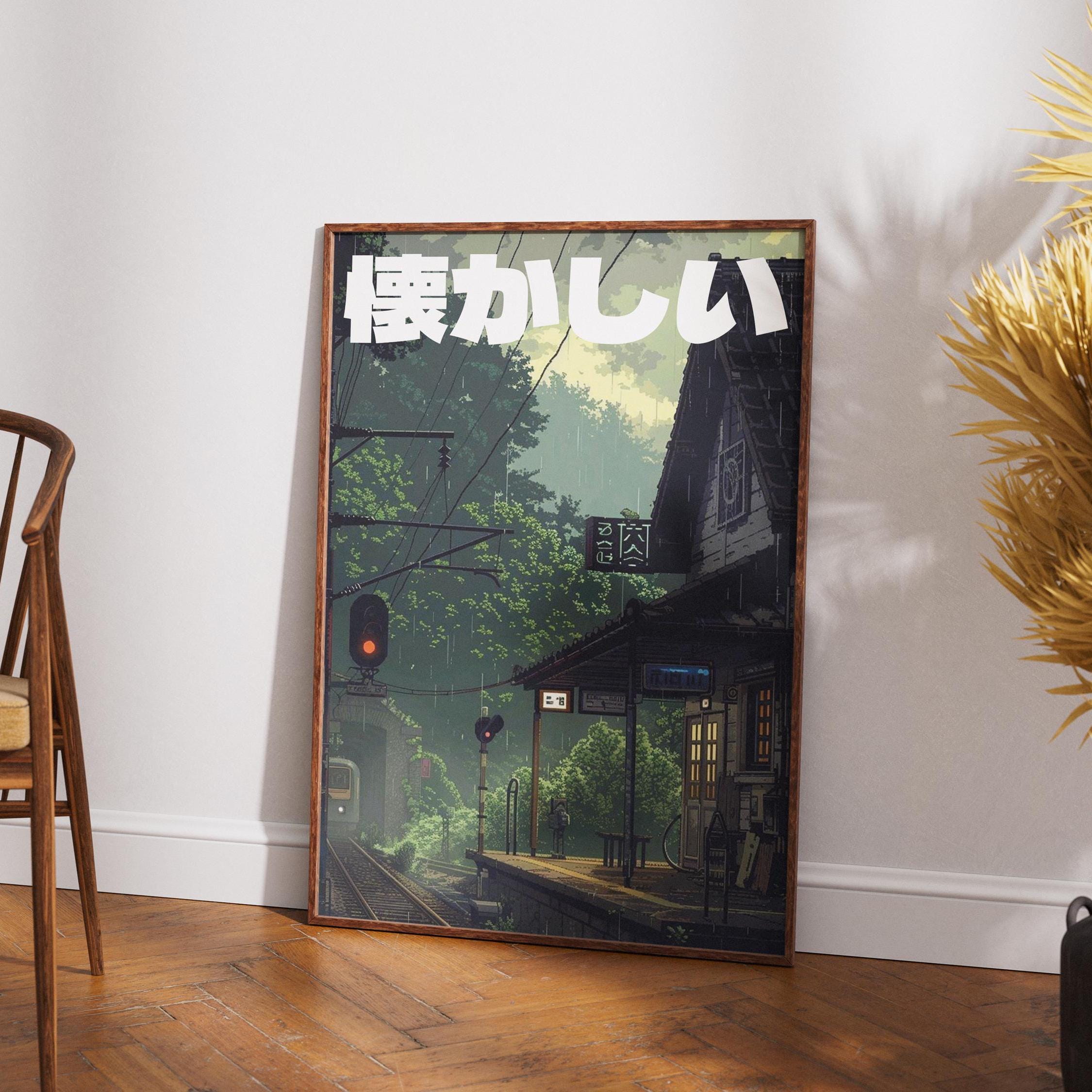 Nostalgic Japanese Train Station Wall Art – Retro Anime-inspired ...