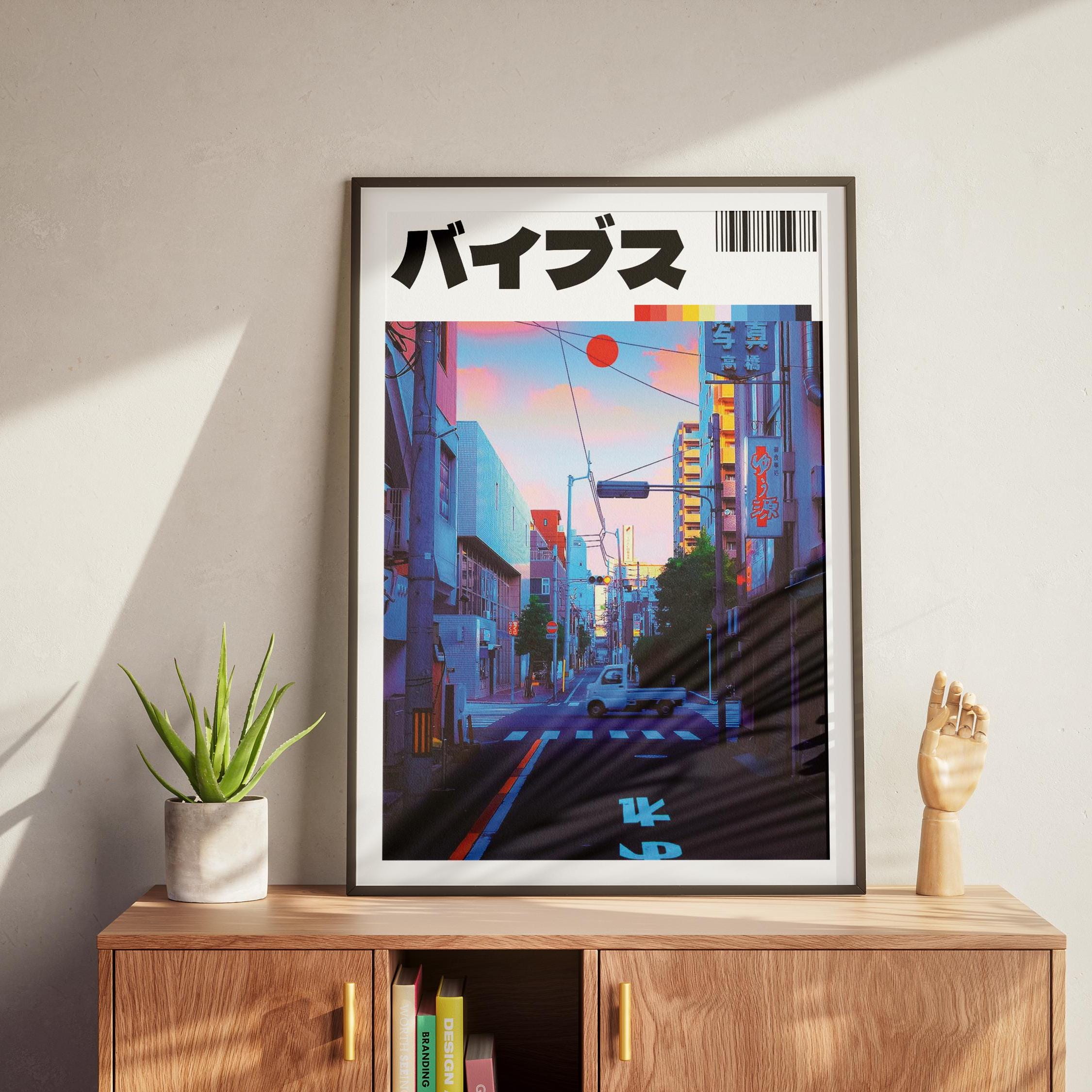 Retro Japan Poster – Aesthetic Street Art in Vaporwave Style ...