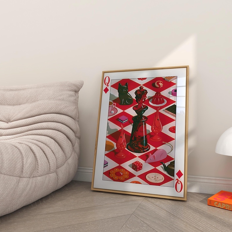 Red Chess Board - Etsy