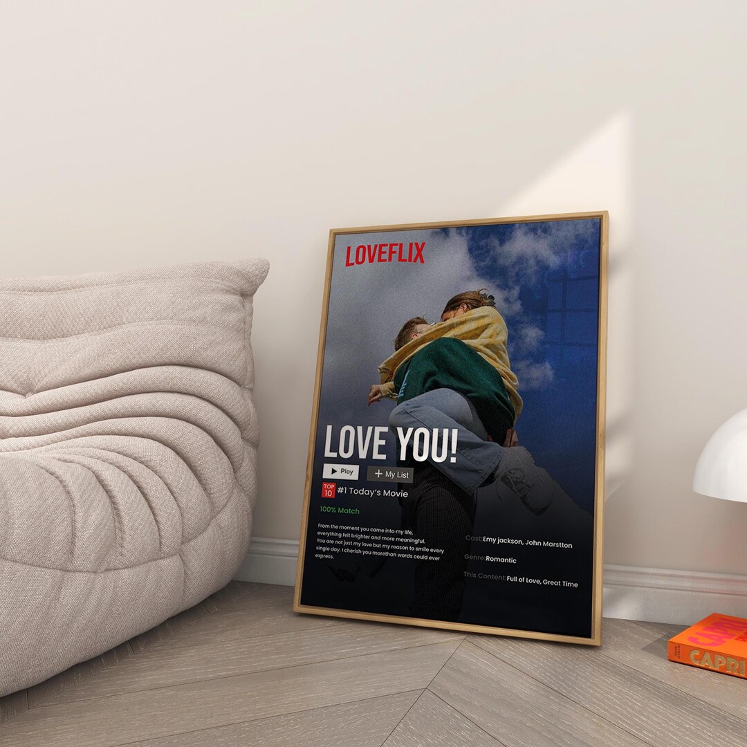 Personalized Netflix Poster, Custom Love Movie Print,download, Gift for ...