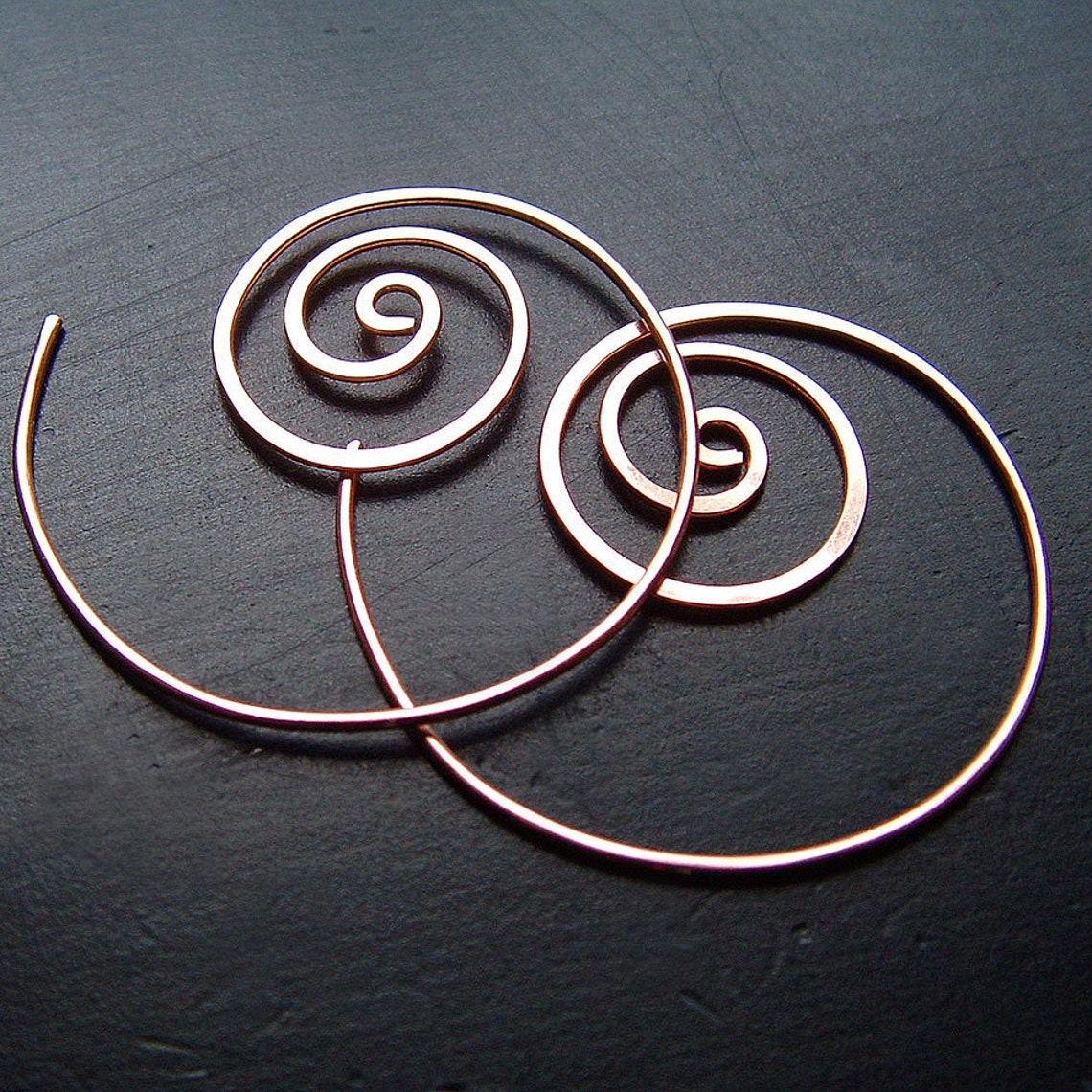 Gold Hoop Earrings Coil Threader Open Hoops Nautilus Spiral - Etsy