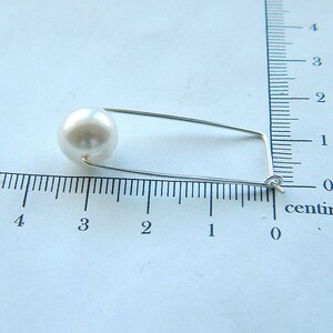 Pearl Hoop Earrings, Silver Square Hoop Modern Hoop Earring Rectangle ...