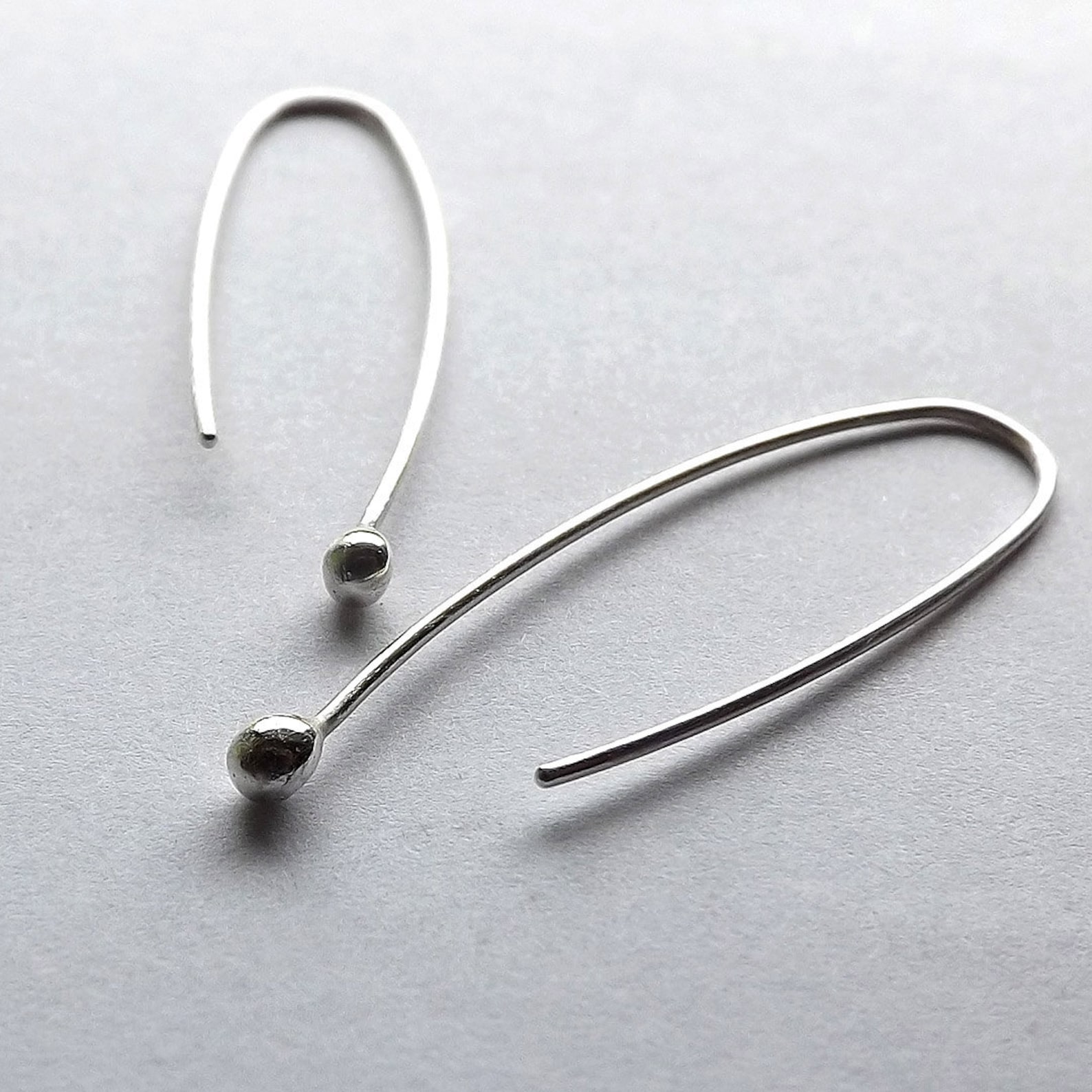 Arc Ear Threaders Sterling Silver Open Hoop Earring Simple - Etsy