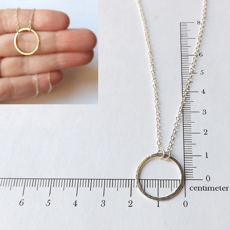 Circle Necklace Simple Circle Pendant Eco Friendly Sterling - Etsy