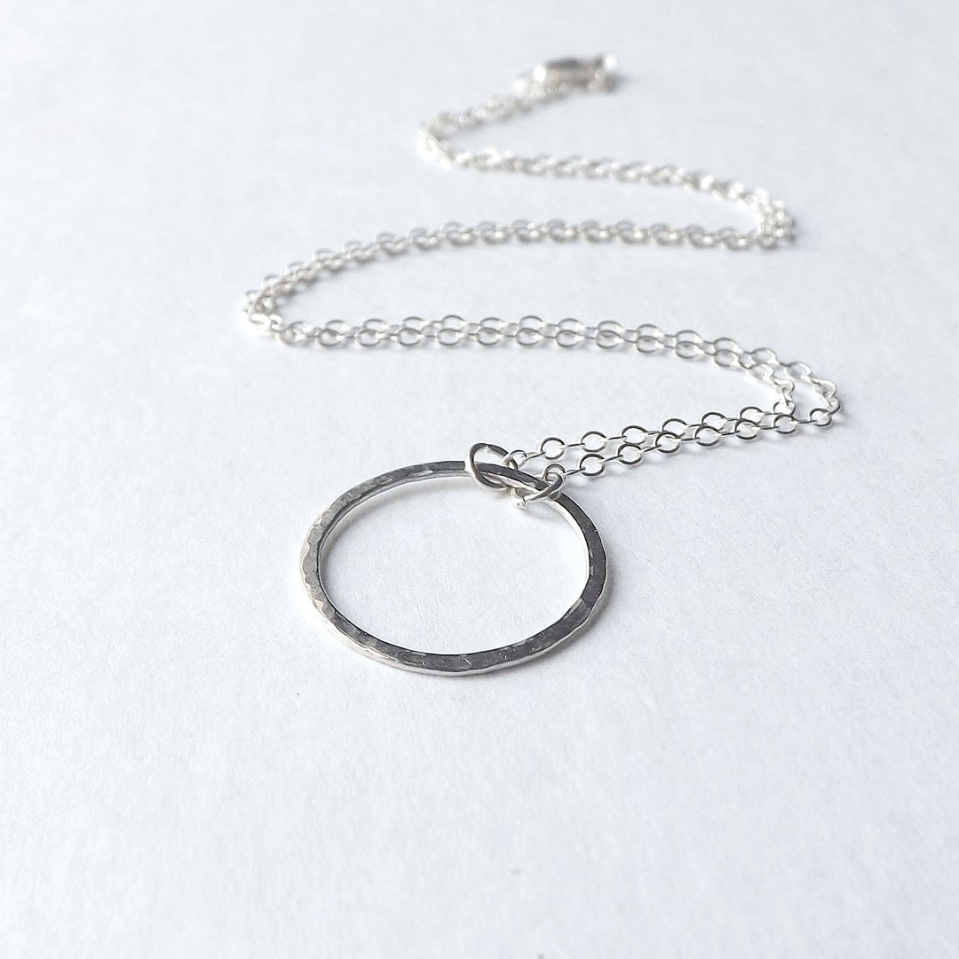 Circle Necklace Simple Circle Pendant Eco Friendly Sterling Silver ...