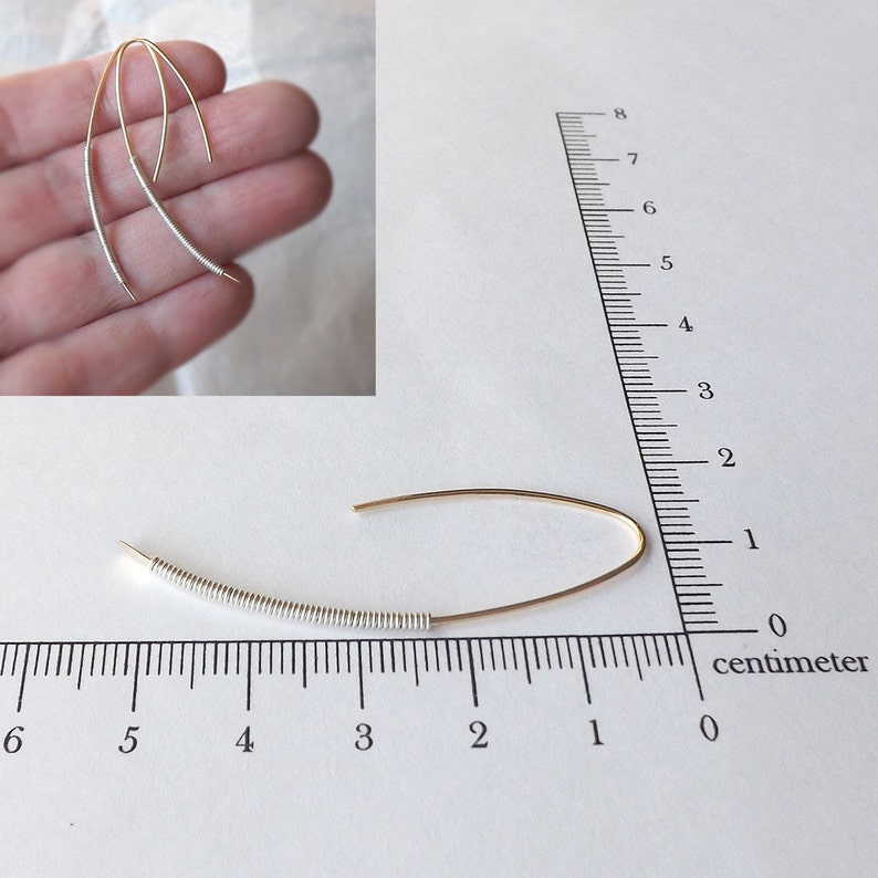 Gold Hoop Earrings Open Hoops Sterling Silver Wrapped Mixed | Etsy