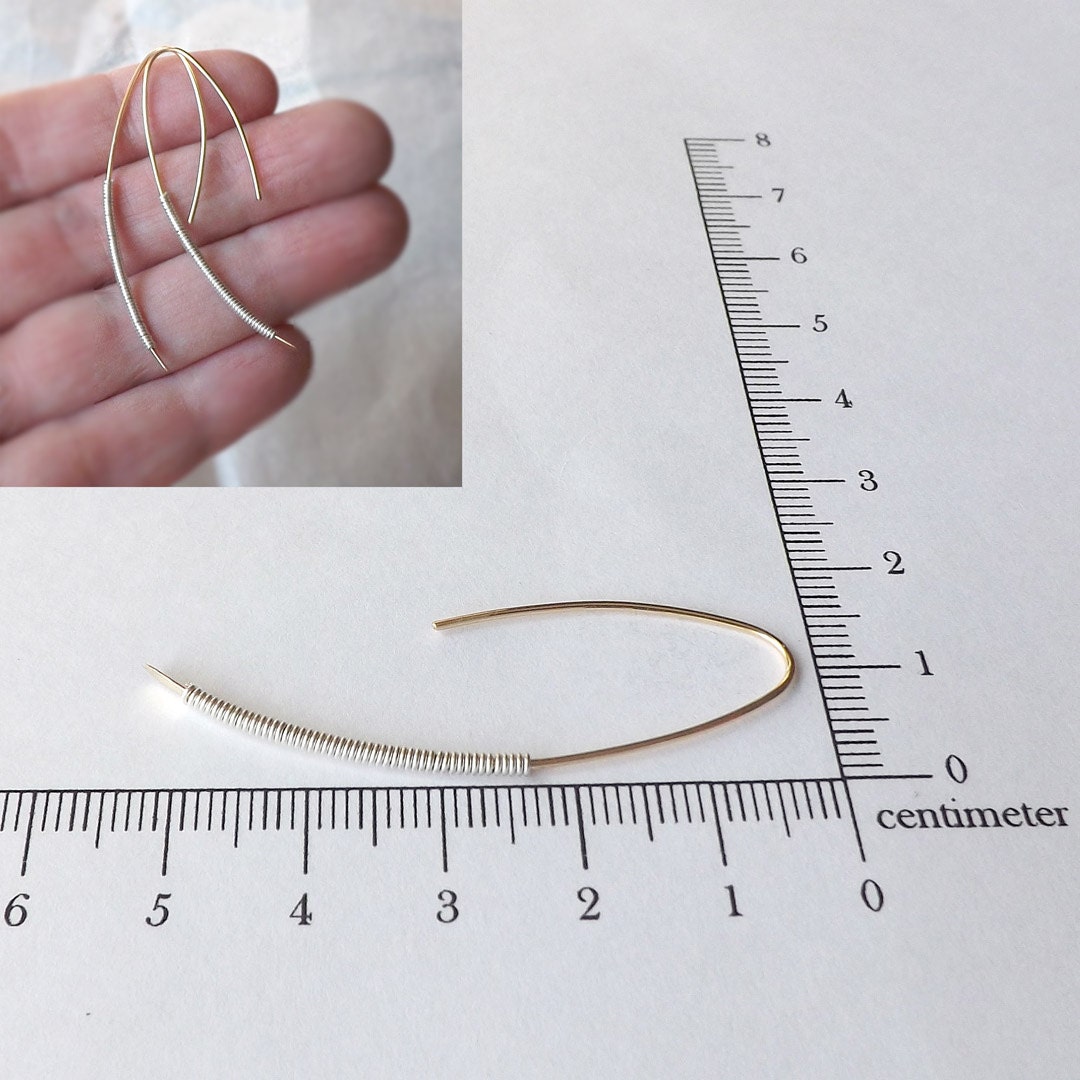 Gold Hoop Earrings Open Hoops Sterling Silver Wrapped mixed | Etsy