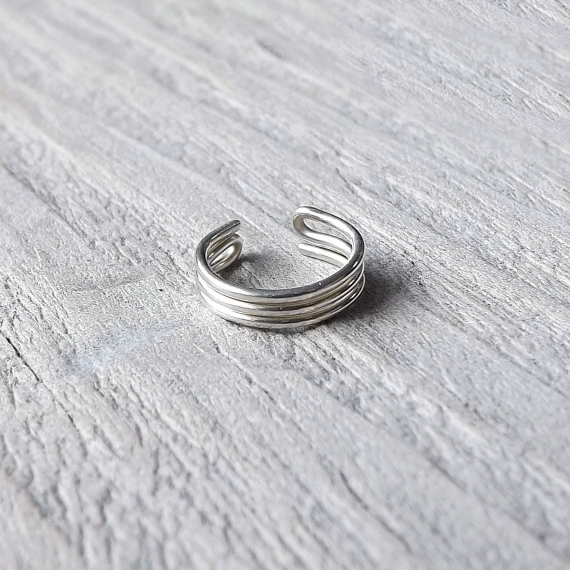 Ear Cuff Earring Simple Earcuff Silver Ear Cuff Triple Band | Etsy