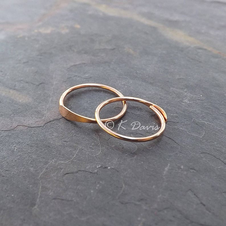 Rose Gold Sleeper Hoops Open Hoop Earring Minimal Hoop - Etsy