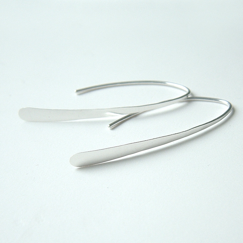 Silver Hoop Earrings Silver Wishbone Open Hoops Medium Simple - Etsy